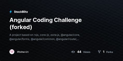 angular coding challenge forked stackblitz