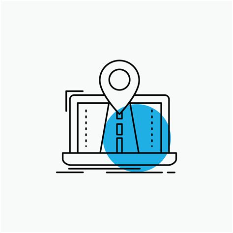 Navigation Map System Gps Route Line Icon 12982656 Vector Art At