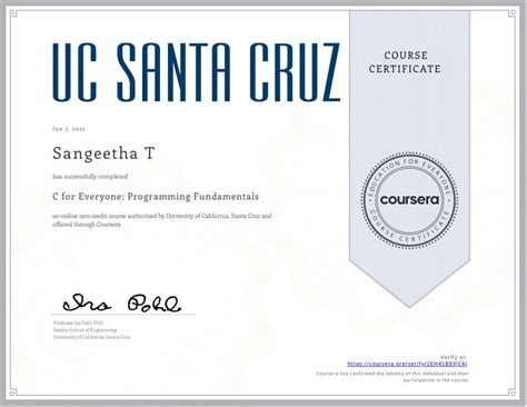 Completed C For Everyone Course On Coursera Sangeetha T Posted On The Topic Linkedin
