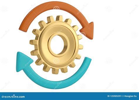 Gear And Arrows As Workflow Concept 3d Illustration Stock Illustration Illustration Of