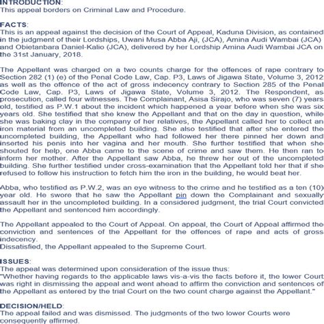 A Sample Of An Appeal For A Criminal Case Collected From The Online Download Scientific Diagram