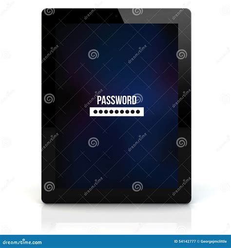 Tablet Pc Password Isolated Stock Illustration Illustration Of Mobility Button 54142777