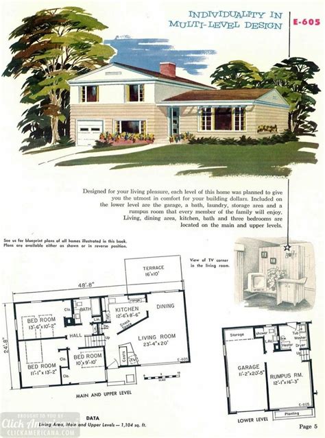Mid Century Modern Split Level House Plans