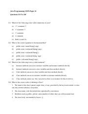 Java Programming OOPs Paper Pdf Java Programming OOPs Paper Questions To