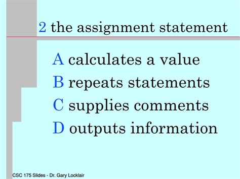 Ppt 1 Which Is A C Assignment Powerpoint Presentation Free