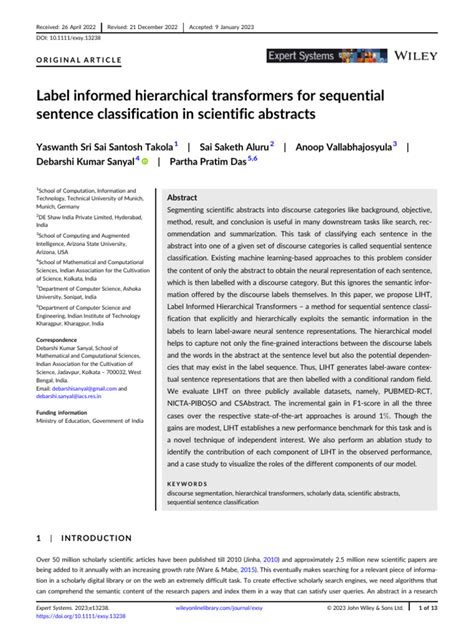 2023 label informed hierarchical transformers for sequential sentence
