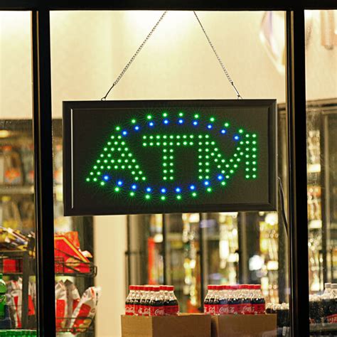 Choice 19 X 10 LED Rectangular Blue And Green ATM Sign With Two