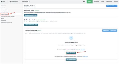 Webhook Submit Actions