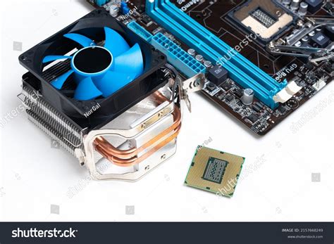 Close Blue Cpu Fan Aircooled Heatsink Stock Photo Shutterstock