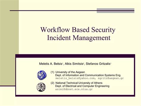 workflow based security incident management ppt