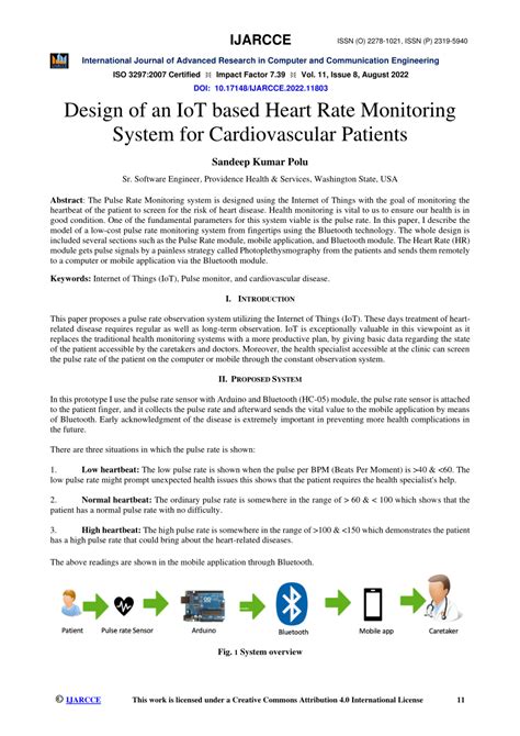 Pdf Design Of An Iot Based Heart Rate Monitoring System For