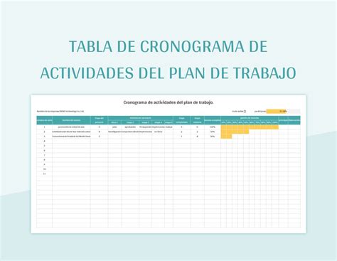 Formato Cronograma Formato Excel