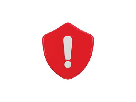 3d Shield With Exclamation Mark Protection Warning Icon Alert Icon
