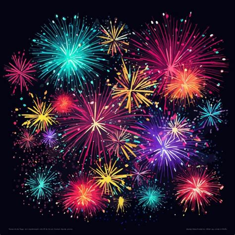 premium vector color festive exploding fireworks elements
