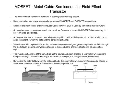 Ppt Mosfet Metal Oxide Semiconductor Field Effect Transistor