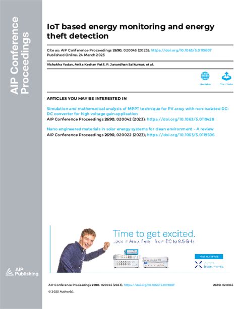 pdf iot based energy monitoring and energy theft detection