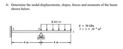 Solved 4 Determine The Nodal Displacements Slopes Forces