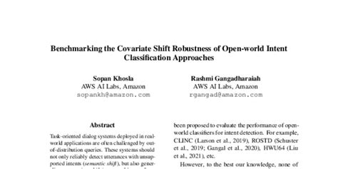 Benchmarking The Covariate Shift Robustness Of Open World Intent Classification Approaches Acl