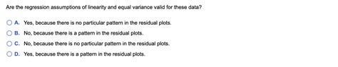 Are The Regression Assumptions Of Linearity And Equal