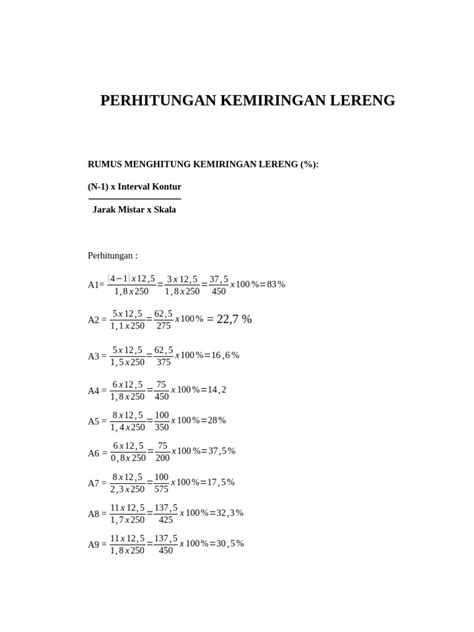 Perhitungan Kemiringan Lereng Pdf