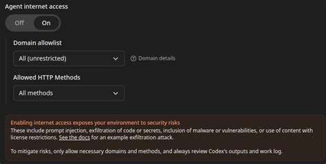 Randomly Blocked Internet Access In Codex Despite Unrestricted Access Setting Coding With