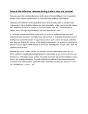 What Is The Difference Between Finding Surface Area And Volume Docx What Is The Difference