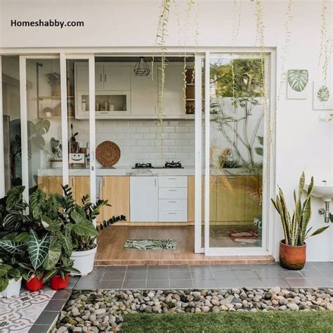 Desain Dapur Luar Ruangan Dengan Tanaman Pot Design Dapur Terbuka Ide Dapur Terbuka Dapur