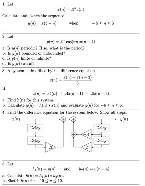 Solved 1 Let R N 3u N Calculate And Sketch The Sequence