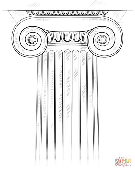 Ionic Column Coloring Page Free Printable Coloring Pages