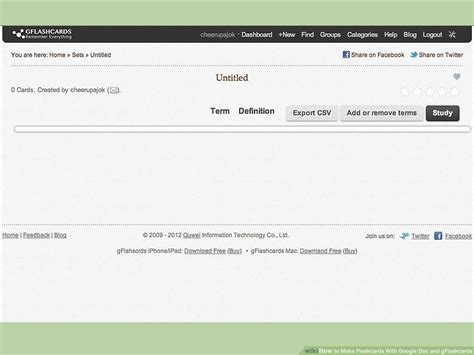 How To Make Flashcards With Google Doc And Gflashcards 9 Steps Inside Google Docs Index Card