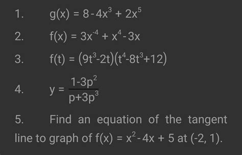 Solved Differentiate The Following Functions With Respect To Chegg