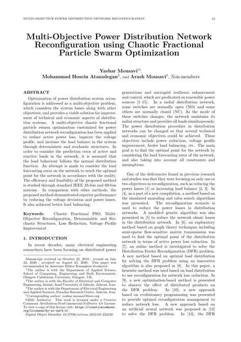 Pdf Multi Objective Power Distribution Network Reconfiguration Using