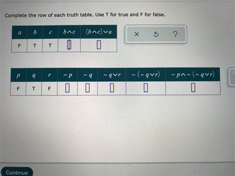 Answered Complete The Row Of Each Truth Table Bartleby