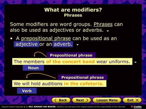 Lesson Understanding Modifiers Ppt
