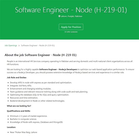 software engineer node jobs in people professional employer 2024 job