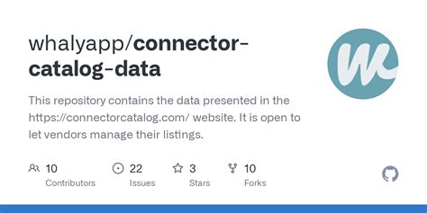 Github Whalyappconnector Catalog Data This Repository Contains The