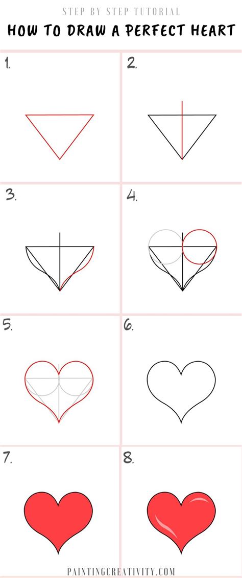 How To Draw A Perfect Heart Easy Tutorial Easy Heart Drawings
