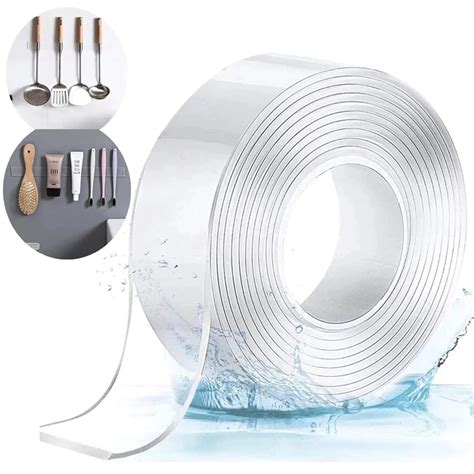 135m 양면 테이프 재사용 가능한 강력한 스티커 투명 테이프 붙여 넣기 항목에 대 한 방수 벽 스티커 장식 나노 테이프