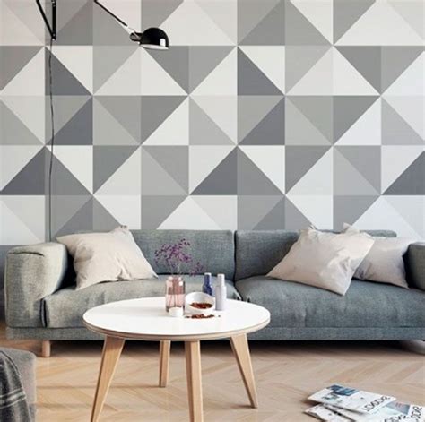 Геометричные обои в интерьере - 82 фото