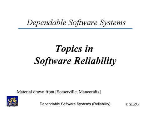 software reliability dependable software systems cs 576 docsity