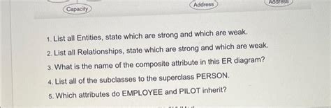 Solved Use The Err Diagram To Answer The Following