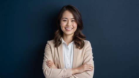 Premium Photo A Woman With Her Arms Crossed And Smiling