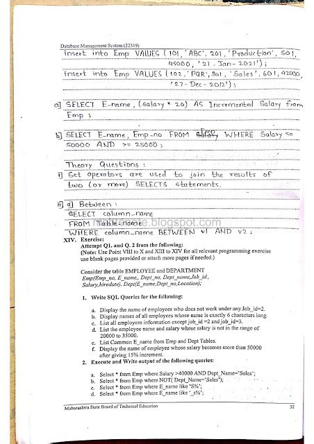 22319 Database Management System Dms Solved Lab Manual Pdf Manual Answer