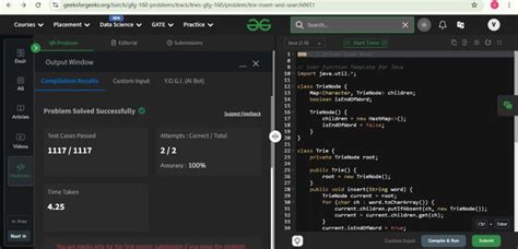 dsa 160daysofcode geeksforgeeks trie java codingchallenge