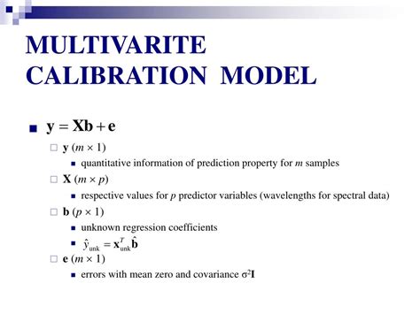 Ppt Defining Multivarite Calibration Model Complexity For Model