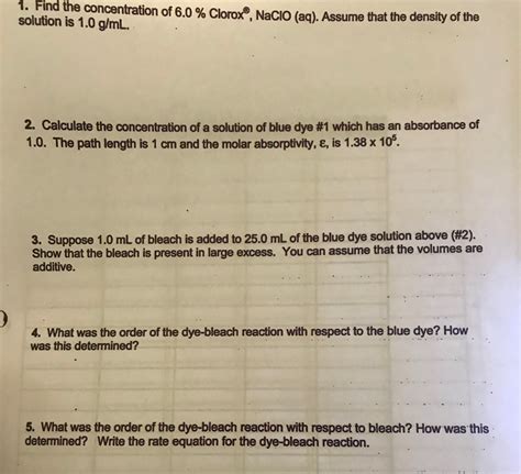 Solved Find Solution Is G ML Theconcentration Of Chegg Com