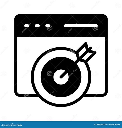 Icon Depicting A Target With An Arrow Within A Browser Window For