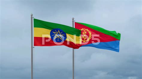 Eritrea And Ethiopia Flags Em