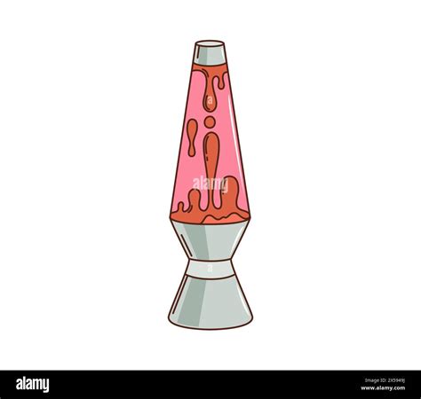 cartoon retro groovy lava lamp 70s hippie and funky comic vector