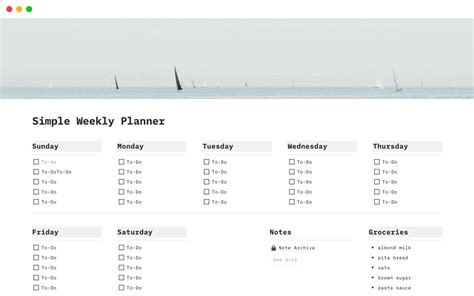Free Weekly Planner Templates From Notion Notion Marketplace
